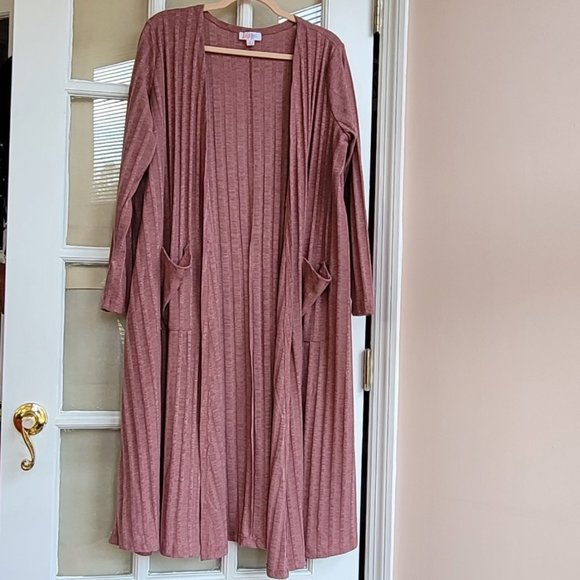 LuLaRoe | Sweaters | Nwot Lularoe Sarah Dusty Pink Ribbed Cardigan ...